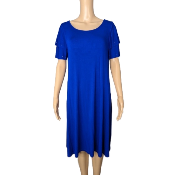 Ivanka Trump | Dresses | Ivanka Trump Royal Blue Silver Studded Sleeve ...